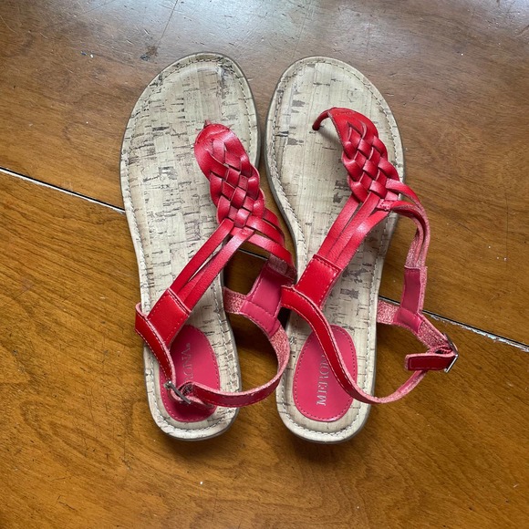 Merona | Shoes | Braided Sandal Size 8 Merona Red Summer Boho Gladiator ...